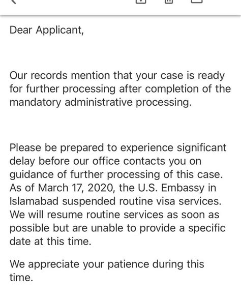 Administrative Processing Complete Now Further Processing Us Embassy And Consulate Discussion