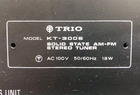 Yahoo オークション 1130 F4 1円スタート 中古 Trio Kt 3005 Tuner