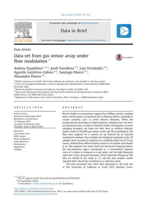 Pdf Gas Sensor Array Under Flow Modulation