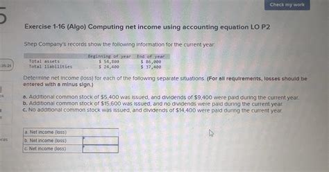 [solved] check my work exercise 1 16 algo computing net income using