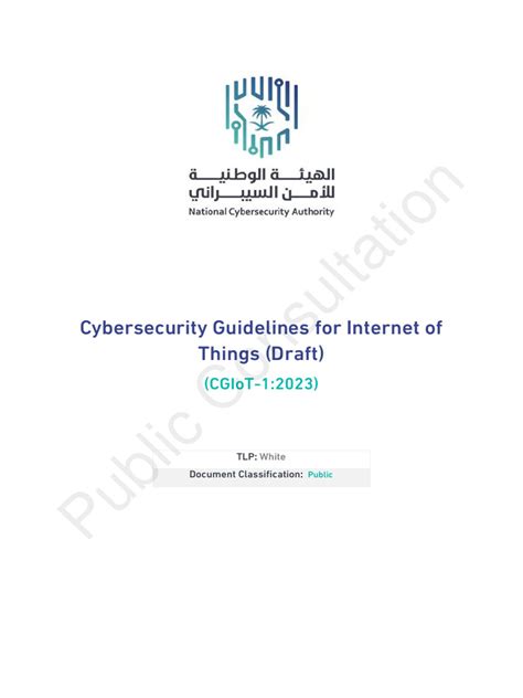 cybersecurity guidelines for internet of things draft pdf