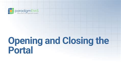 Opening And Closing The Portal Silverband Documentation