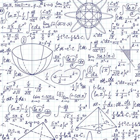 Vector Seamless Math Pattern With Mathematical Figures Calculations