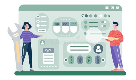 Designers Working On Ui Ux Design Concept Stock Vector Illustration