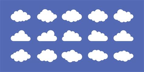 Set Of Simple Cloud Shape For Design Element 14459700 Vector Art At