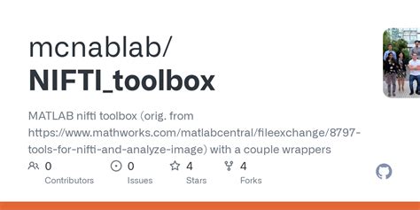 GitHub Mcnablab NIFTI Toolbox MATLAB Nifti Toolbox Orig From Https Mathworks