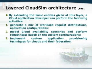 CloudSim Simulator For Implementation Of Cloud Environment PPT