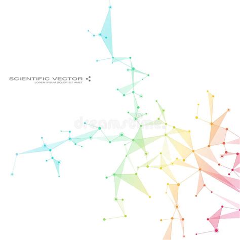 Molecule Dna And Neurons Vector Molecular Structure Connected Lines With Dots Genetic