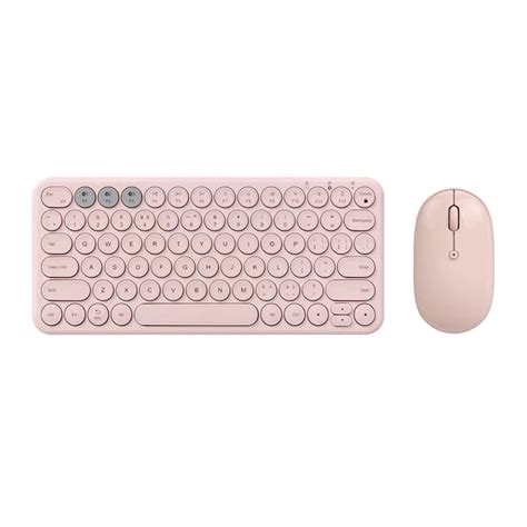 BOW Mini Rechargeable Protable Wireless Bluetooth Cute Pink Keyboard And Mouse Set Support