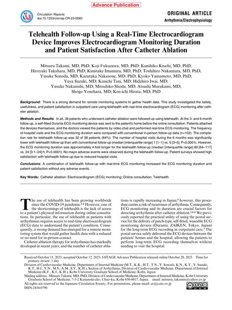 pdf telehealth follow up using a real time electrocardiogram device