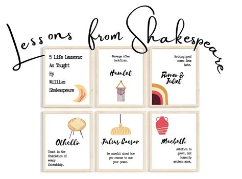 William Shakespeare Classroom Posters Literary Prints High Etsy
