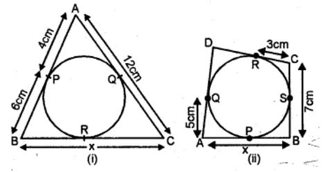 Question 6 A In Figure I Given Below Triangle Abc Is Circumscribed Find X B In Figure