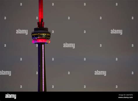 Architectural Detail Of The Cn Tower Observation Deck In Toronto