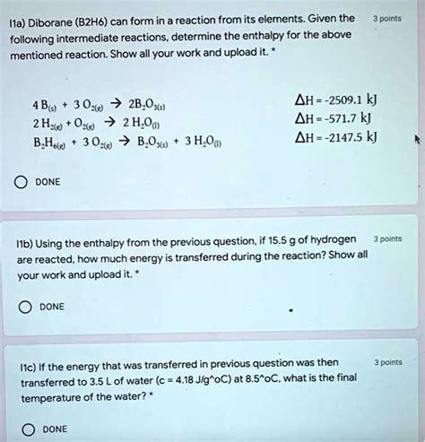 SOLVED Ila Diborane B H Can Form In A Reaction From Its Elements Given The Points Following
