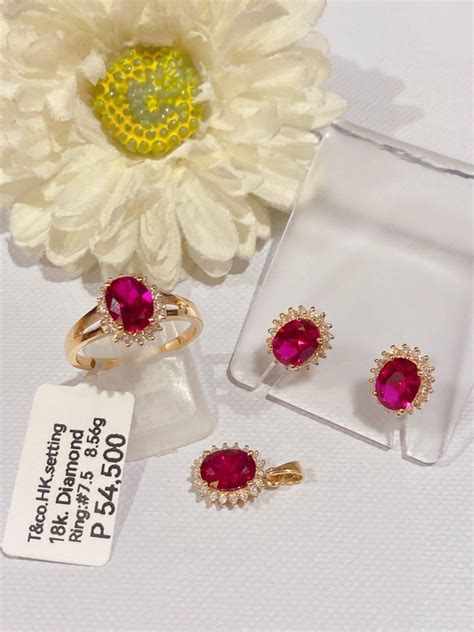 Ruby Diamond Set 18k Hk Setting Womens Fashion Jewelry And Organizers Earrings On Carousell