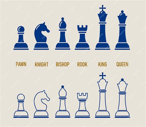 Premium Vector Silhouettes Of Chess Pieces King Queen Rook Knight