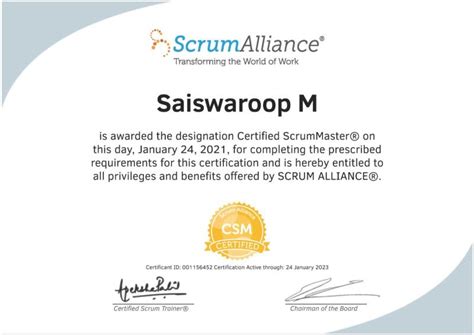 Saiswaroop Marni Csm® On Linkedin Proudmoment Csm Scrummasters