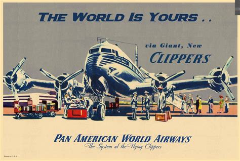 Pan Am Vintage Aviation Posters Stick No Bills