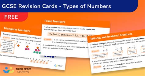 GCSE Revision Cards Types Of Numbers