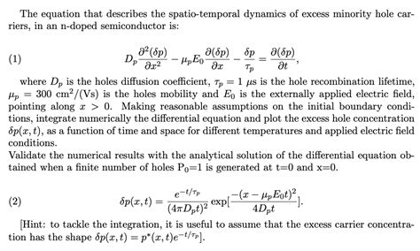 Solved The Equation That Describes The Spatio Temporal
