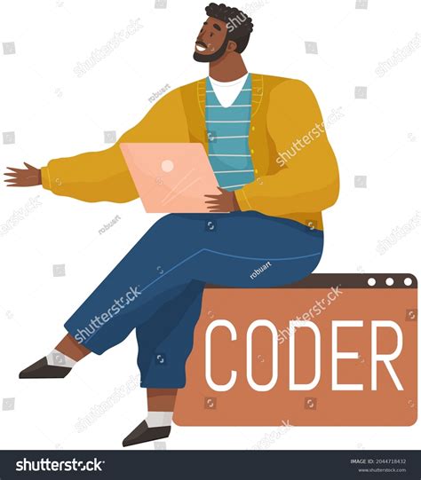 Programmer Engineering Coding Coder Programmers Working Stock Vector