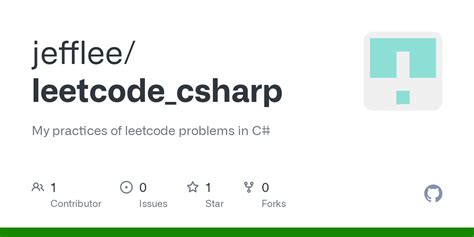Github Jeffleeleetcodecsharp My Practices Of Leetcode Problems In C