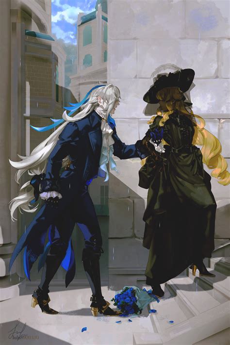 Neuvillette And Navia Genshin Impact Drawn By Lluluchwan Danbooru