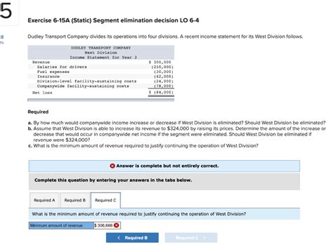 solved 5 exercise 6 15a static segment elimination