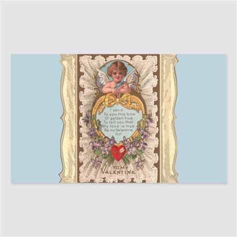 Valentine Poem With Cupid Rectangular Sticker Affiliate Aff Cupid Rectangular Sticker Shop
