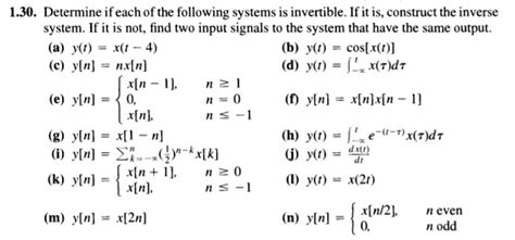 130 Determine Ifeach Of The Following Systems Is Invertible Ifitis