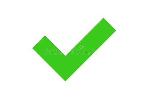 Large Green Checkbox Symbol On Plain Background Stock Vector