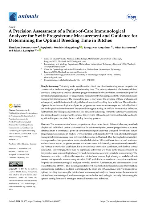 Pdf A Precision Assessment Of A Point Of Care Immunological Analyzer