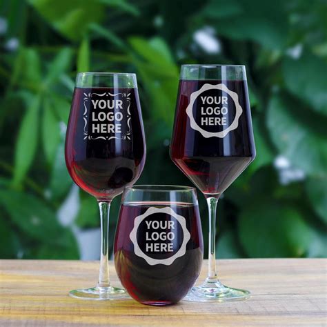 Custom Logo Wine Glasses Engraved Corporate Ts Weddings Parties
