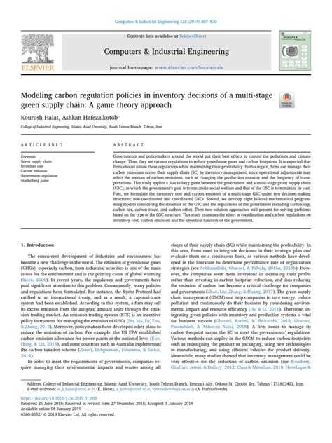Modeling Carbon Regulation Policies In Inventory Decisions Of A Multi
