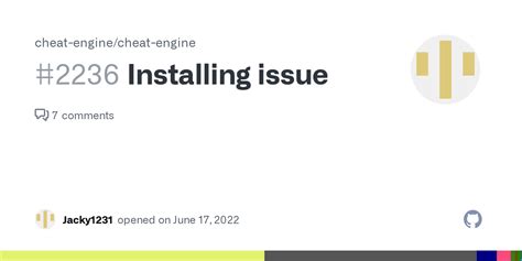 Installing Issue · Issue 2236 · Cheat Enginecheat Engine · Github