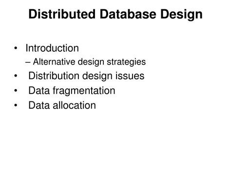ppt distributed database design powerpoint presentation free