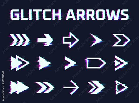 glitch arrows glitched directional movement arrow hud hologram