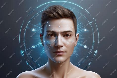 3d Face Recognition Illustration With Check Mark Concept Of Facial Recognition Face Id System