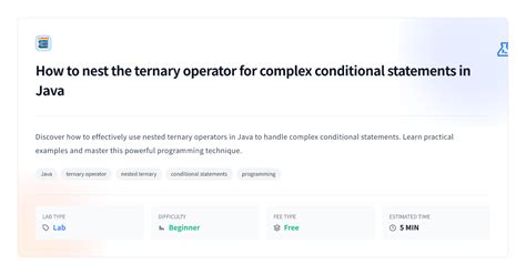 How To Nest The Ternary Operator For Complex Conditional Statements In