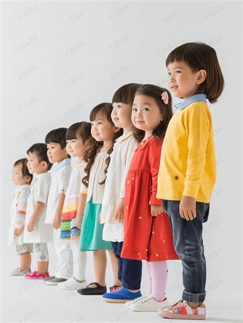 儿童节幼儿园儿童排队高清摄影大图 千库网