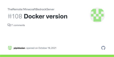 Docker Version · Issue 108 · Theremoteminecraftbedrockserver · Github