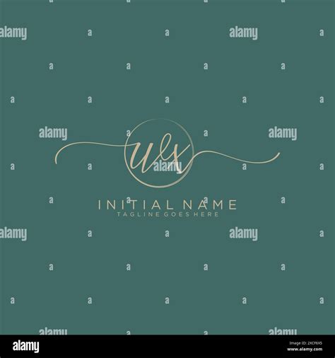 wx initial handwriting with circle template stock vector image and art