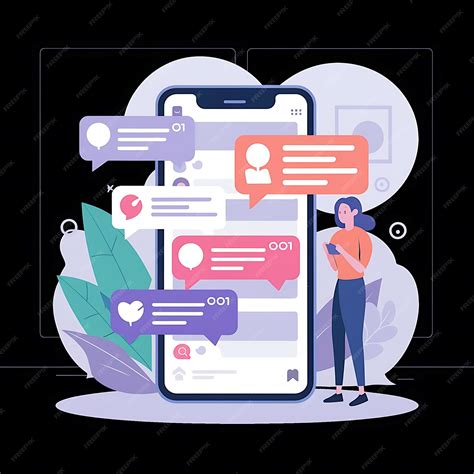 Mobile Screen Overflowing With Social Media Notifications Premium Ai