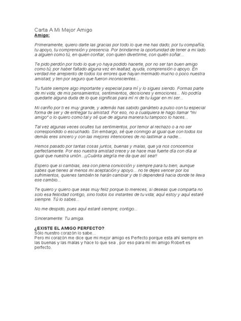 Carta A Mi Mejor Amigo Pdf
