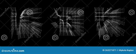 Vector Set Space Cube Network Connection Structure Cyberspace With Moving Particles In Closed