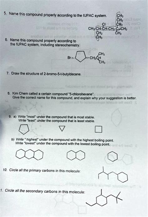 SOLVED: Name this compound properly according - Ihe IUPAC system: CHz chCHCHCH CRCH Name this ...