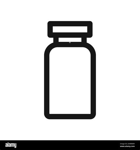 Injection Vial Icon Black Line Art Vector In Black And White Outline