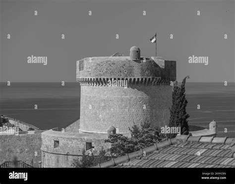 Dubrovnik Croatia Europe The Minceta Tower In The Walled Fortress City Of Dubrovnik On The