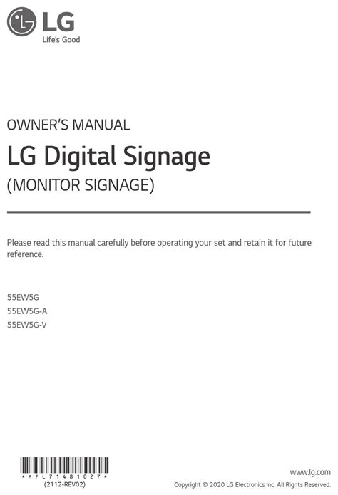 Lg Ew G V Owner S Manual Pdf Download Manualslib