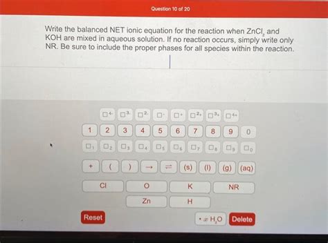Solved Write The Balanced NET Ionic Equation For The Chegg